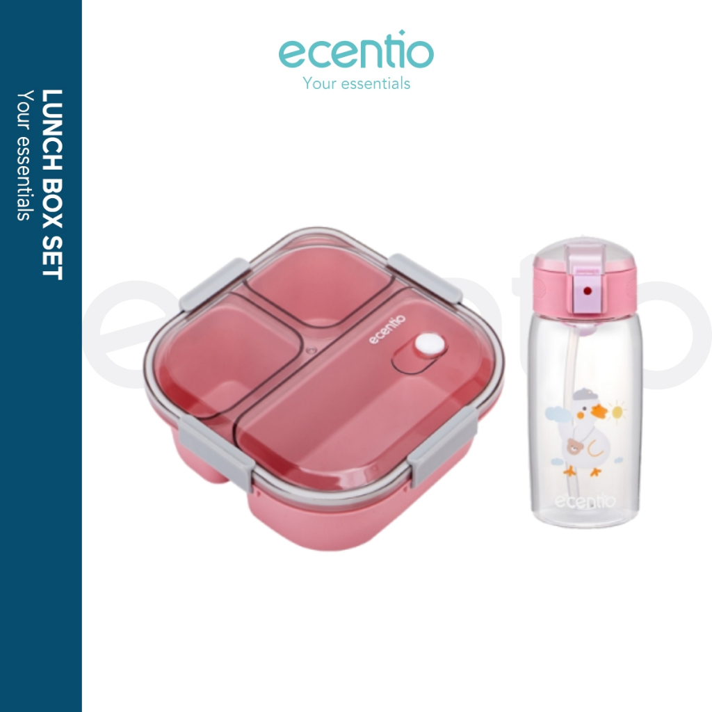 Jual ecentio Lunch Box anti bocor 3 Sekat Set Botol Anak Kotak Bekal ...