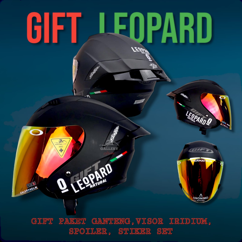 Jual HELM GIFT PAKET GANTENG LEOPARD HITAM DOFF | HELM KEKINIAN ...