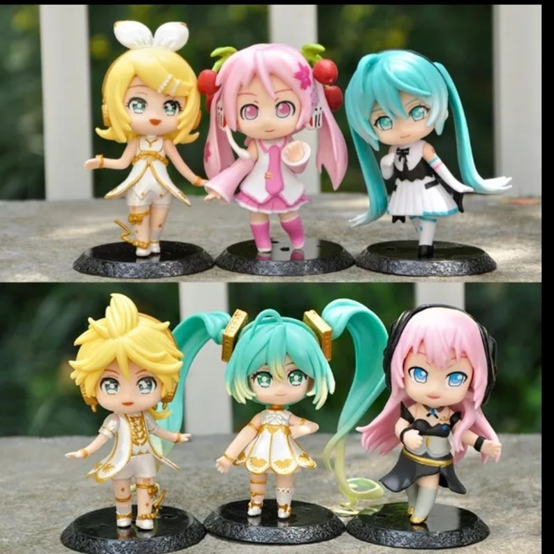 Jual Miniatur Topper Kue Hatsune Miku Kagamine Rin Len Set 6 Pc Figure ...