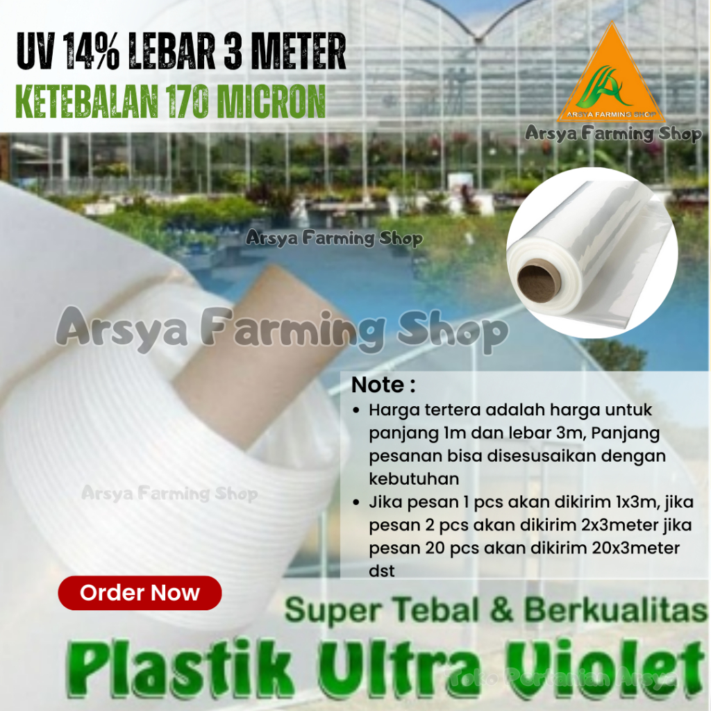 Jual Plastik UV 14% 170 micron Lebar 3 Meter Harga Per Meter Untuk Atap ...
