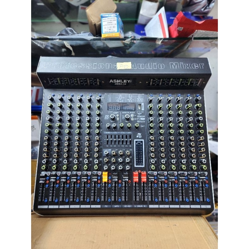 Jual MIXER AUDIO ASHLEY HERO 12 HERO12 12CH usb bluetooth sound card ...