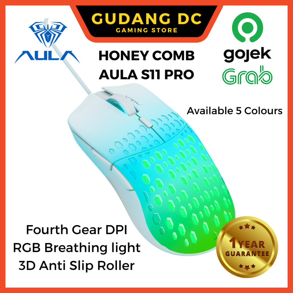 Jual Mouse Gaming Honey Comb RGB lighting 3600DPI 4 Gear DPI 4 Buttons ...