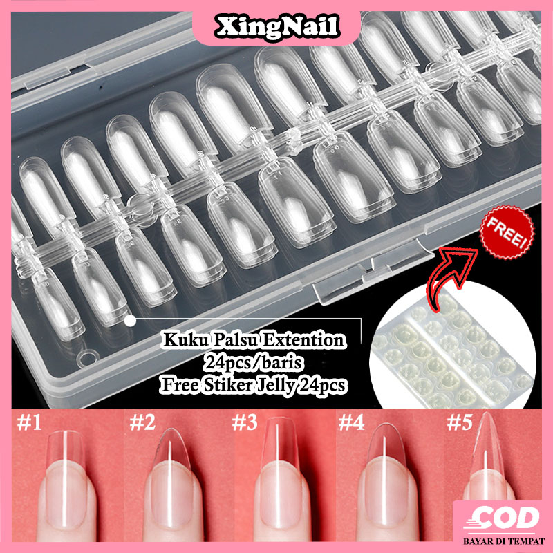 Jual 120pcs [FREE Lem Kuku] Kuku Palsu Extension Full Cover / Fake Nail ...