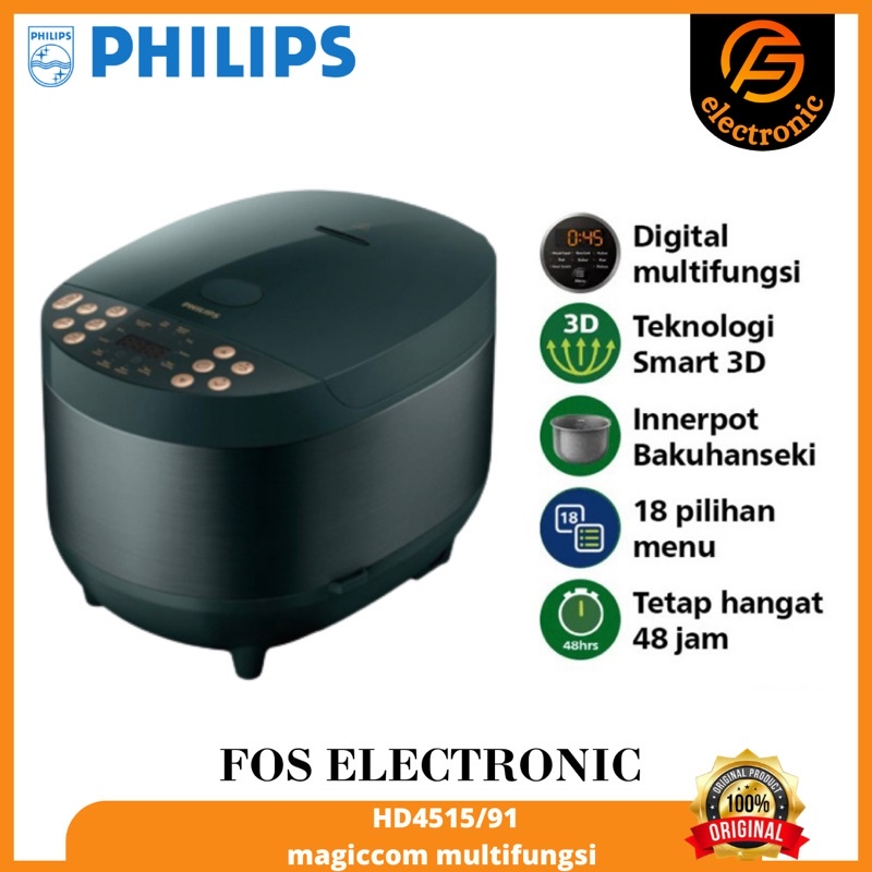Jual PHILIPS 1.8L Digital Rice Cooker HD4515/91 / hd 4515 / 4515 ...