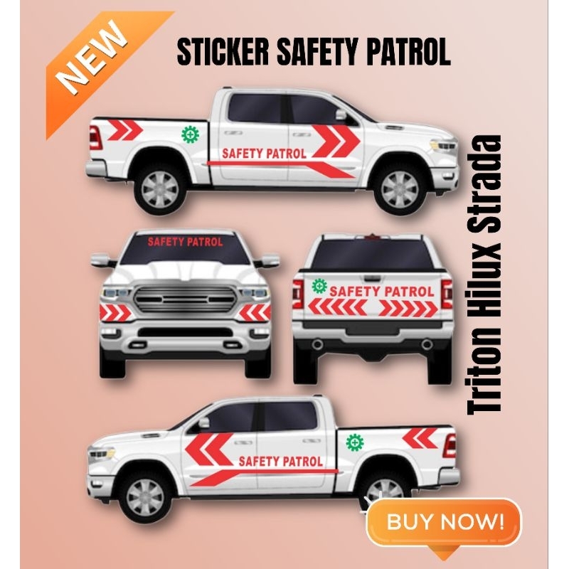 Jual Stiker Striping Mobil Safety Patrol Strada Hilux Triton | Shopee ...