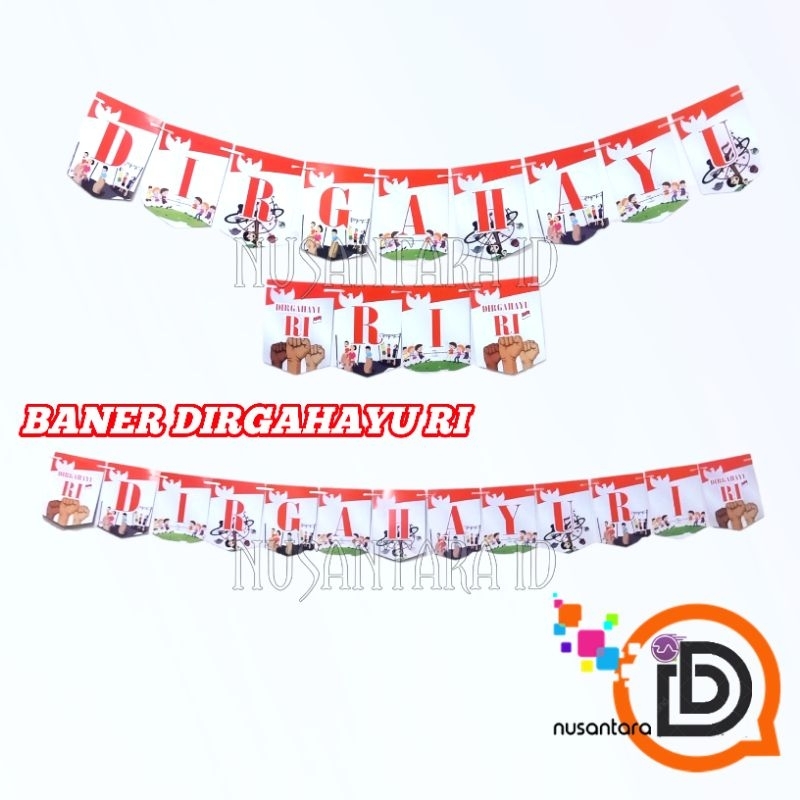 Jual Banner DIRGAHAYU RI 2 / bunting flag HUT RI / banner lomba ...
