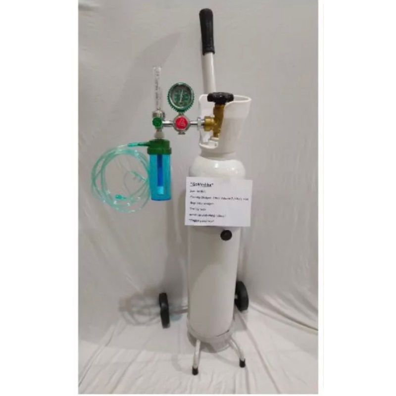 Jual Tabung oksigen 1 kubik satu set (tabung + regulator + trolley) | Shopee Indonesia