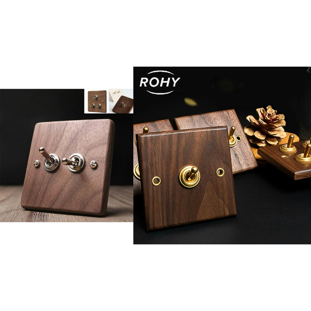 Jual wall wood switch panel saklar dinding single kayu klasik cafe ...