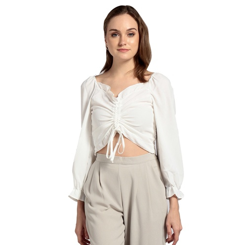 Jual Avenue Blus Crop Serut - Blouse Crop Pull Panel Korea (SKU 24064 ...