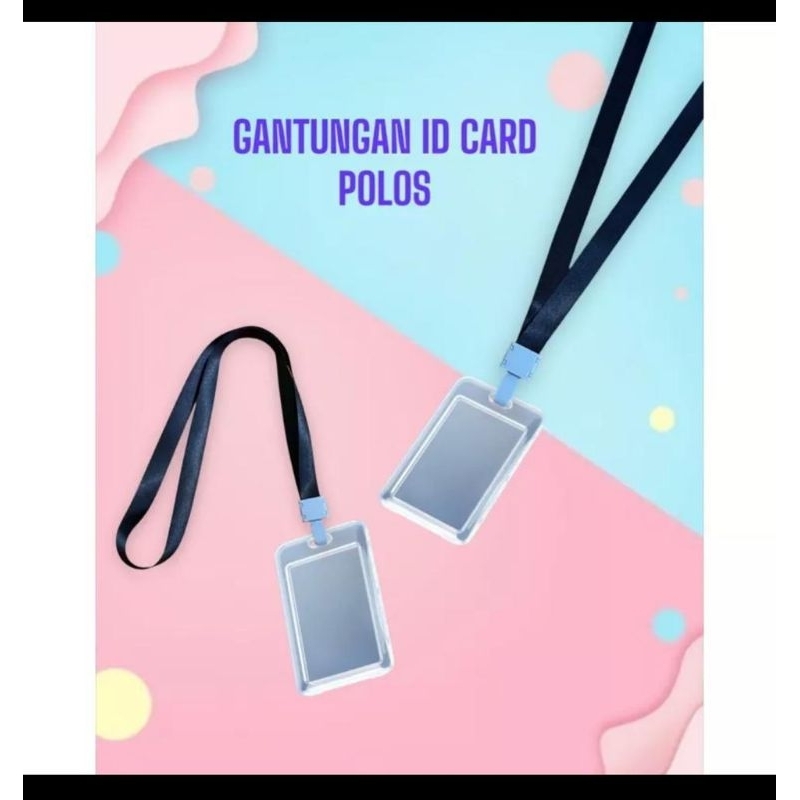 Jual GANTUNGAN ID CARD POLOS HITAM/ KARTU IDENTITAS NAME TAG | Shopee ...