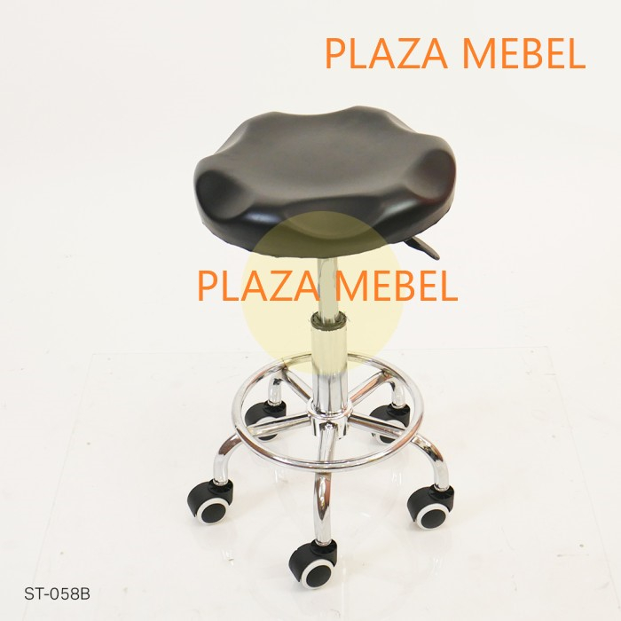Jual Kursi Bulat Roda Bar Stool Salon Lab Drum Hidrolik Kaki Besi ...