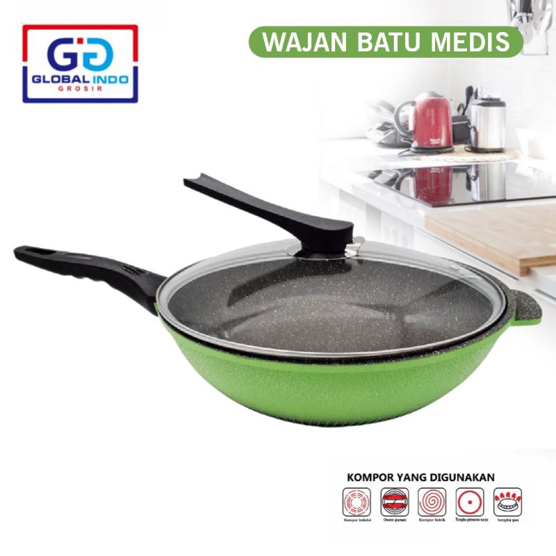 Jual WAJAN SERBAGUNA Q-3011/WOK PAN WAJAN TEBAL PENGGORENGAN | Shopee ...