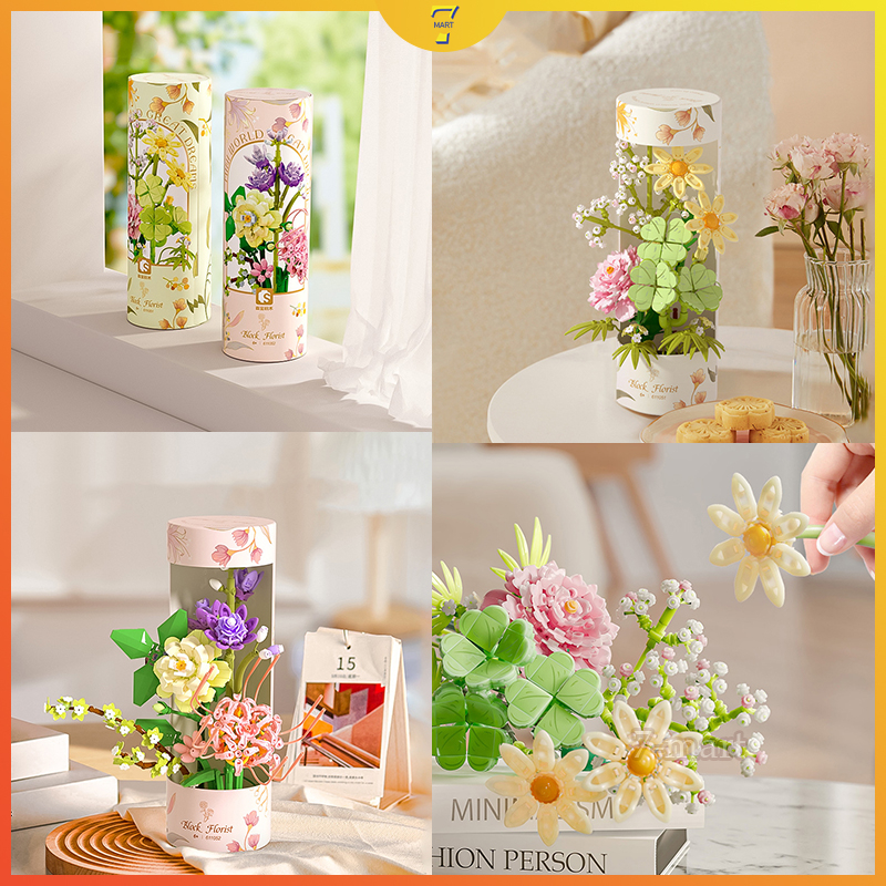 Jual Block Partikel Kecil Buket Building Blocks Flowers DIY Balok Blok ...