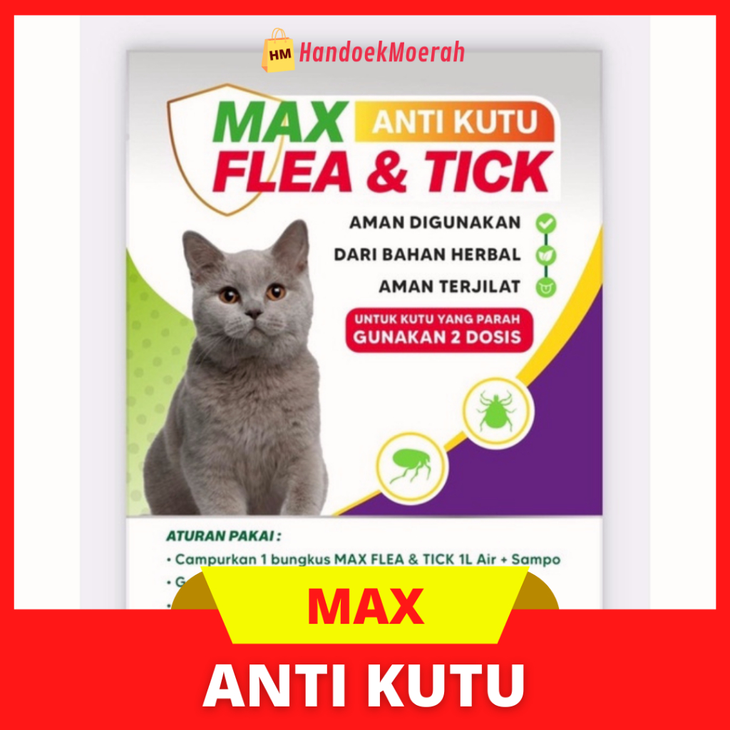 Jual MAX Flea & Tick / Bubuk Obat Anti Kutu Kucing Murah | Shopee Indonesia