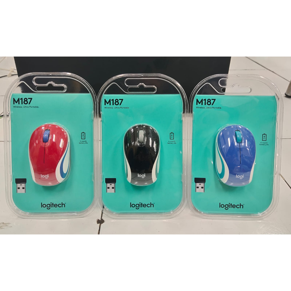 Jual mouse wireless logitech m187 original | Shopee Indonesia