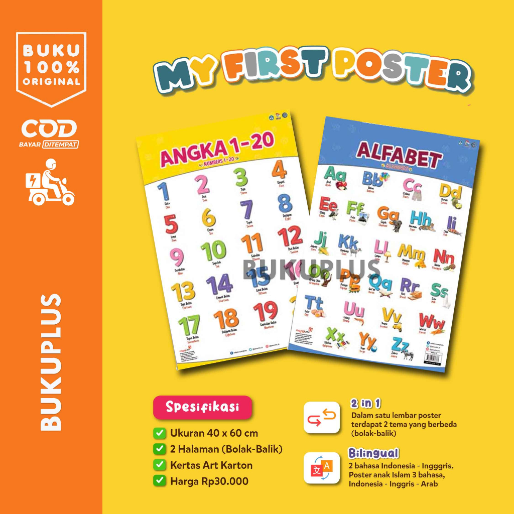 Jual MY FIRST POSTER ALFABET & ANGKA | Shopee Indonesia