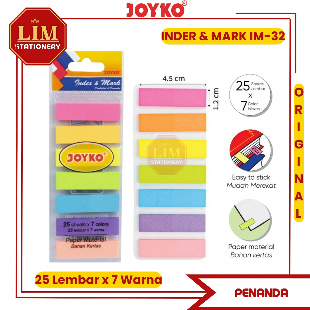 Jual Pembatas Buku Joyko / Sticky Notes / Marker IM-32 | Shopee Indonesia
