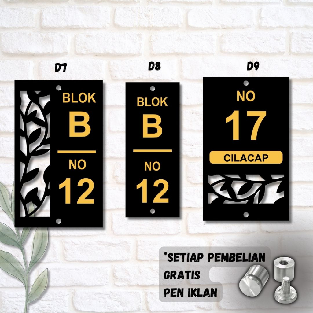 Jual NOMOR RUMAH AKRILIK UKURAN 30X20CM/20X18CM/PAPAN NOMOR RUMAH ...