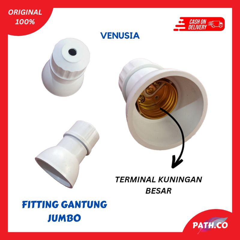 Jual Venusia Fitting Gantung Jumbo Lampu Bohlam | Led | Dop Pijar E27 ...