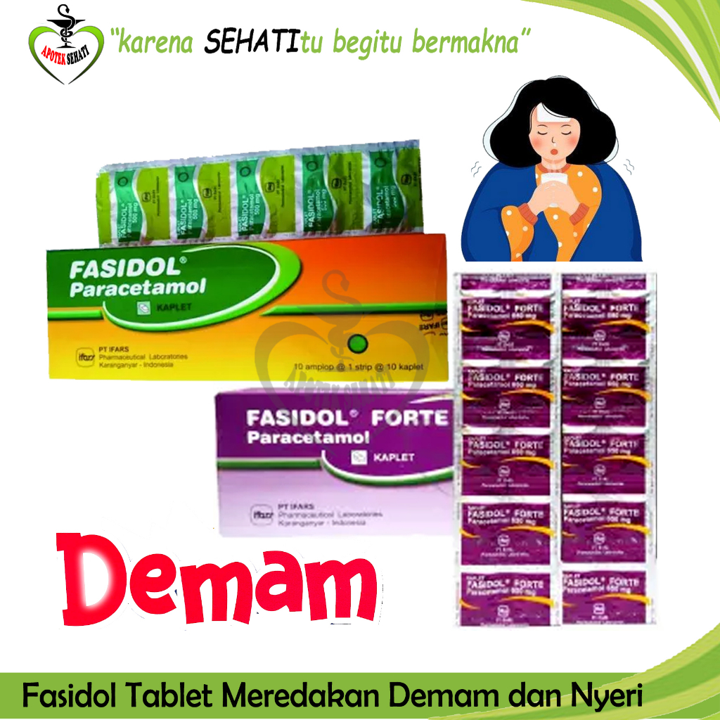 Jual Fasidol Forte 10 Tablet Paracetamol 650 mg Obat Nyeri Demam Pusing ...