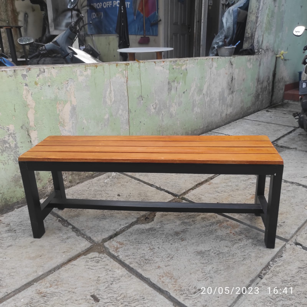 Jual Bangku Panjang Ukuran 120x35x45 Full Kayu Warna Natural Hitam ...