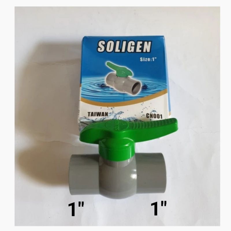 Jual Stop Kran Soligen 1 Inch PVC CN001 Ball Valve Keran Air 1 Inci ...