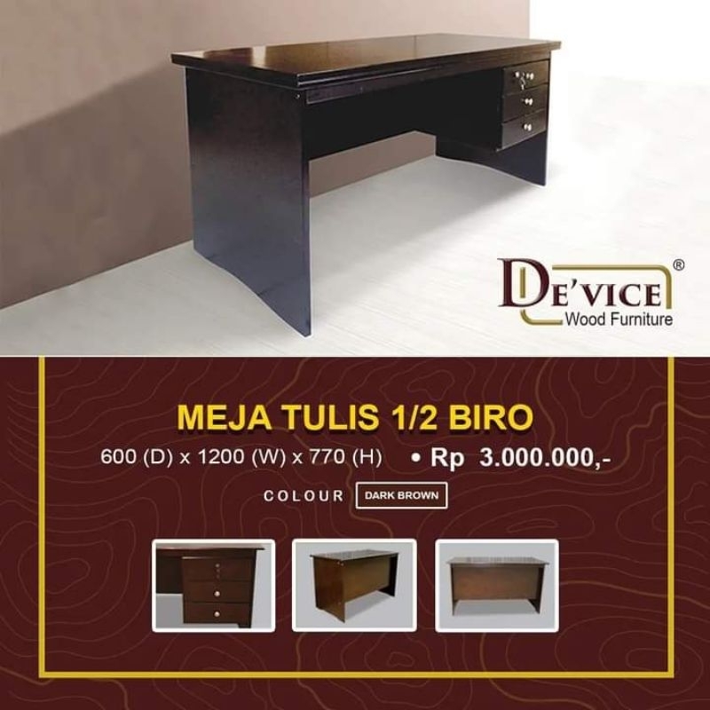 Jual Meja Kantor Kayu Device 1/2 Biro - Meja Kerja - Meja Tulis ...