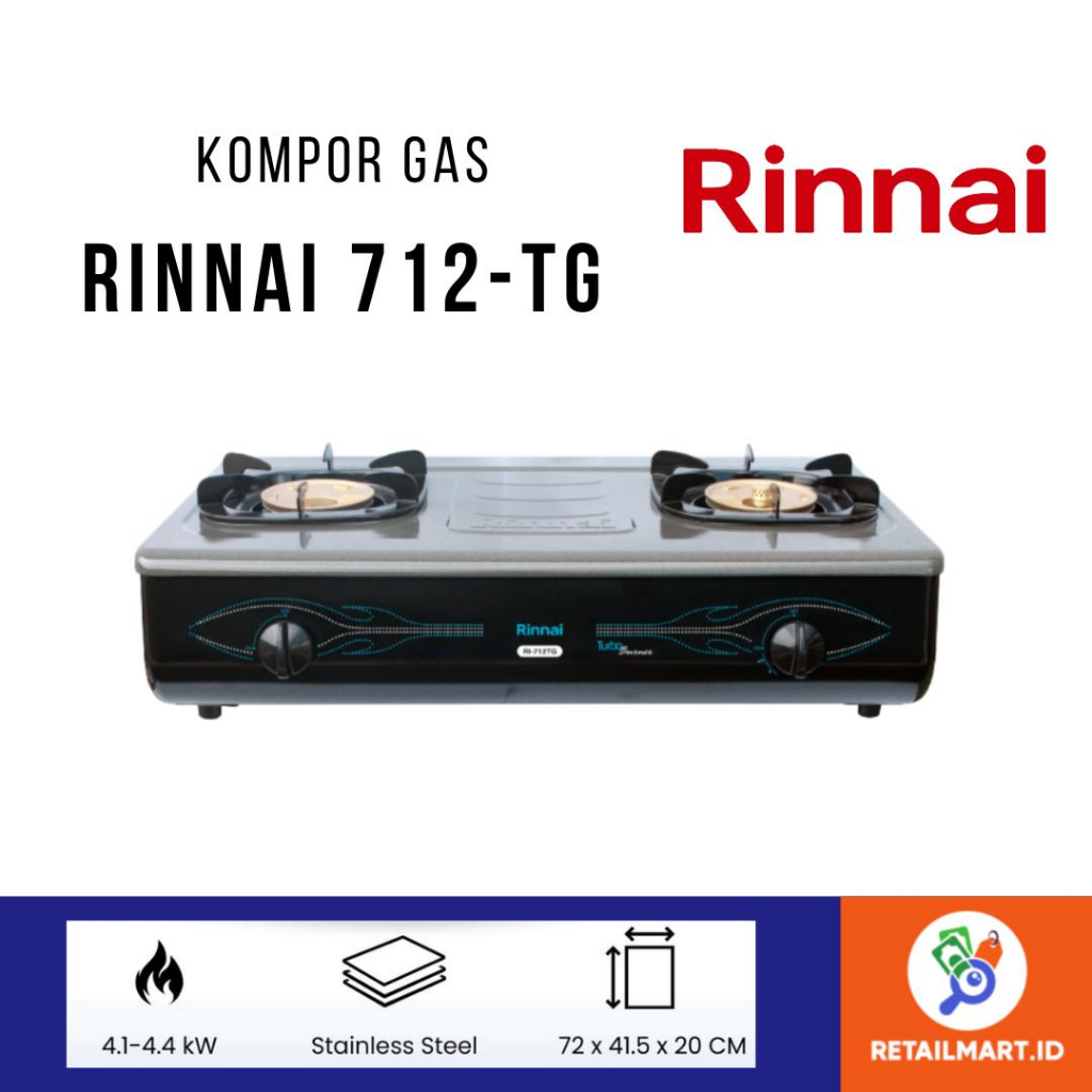 Jual RINNAI : RI-712TG KOMPOR GAS 2 TUNGKU API TURBO RI 712 TG ANTI ...