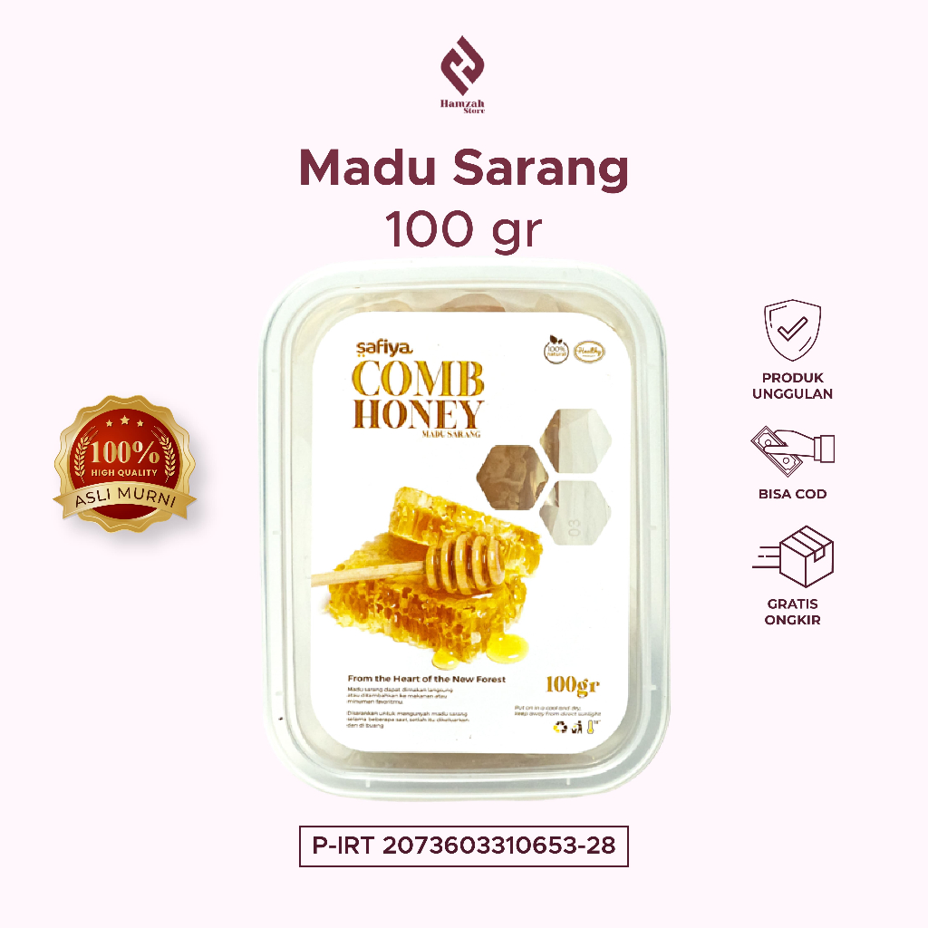 Jual Madu Sarang Murni 100 Gram Sarang Madu Safiya Original Premium