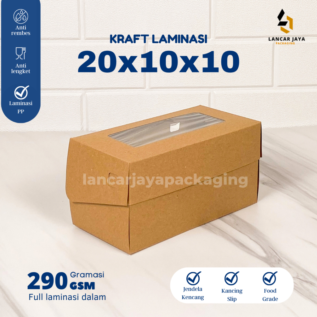 Jual Kotak Roti Bakar Kemasan Bomboloni Donat Roti Snack Box Kraft ...