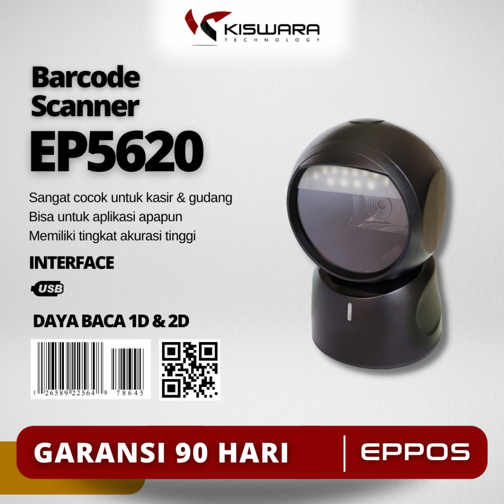 Jual Barcode Scanner Omni EPPOS 1D/2D Garis / QR EP5620 (CMOS) | Shopee ...