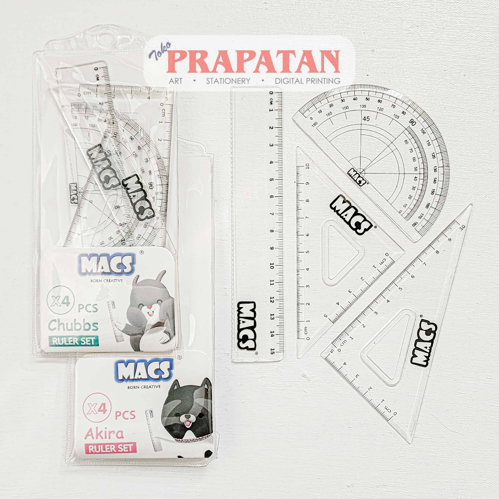Jual Penggaris Set Macs 4pcs | Ruler Set | Shopee Indonesia