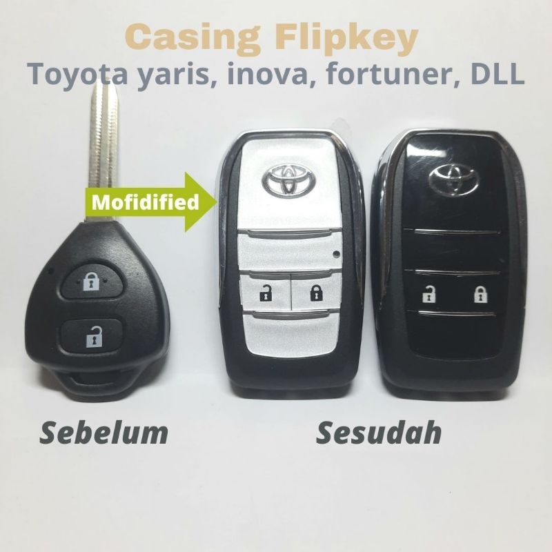 Jual Casing flipkey model lipat toyota dua dan tiga tombol innova ...