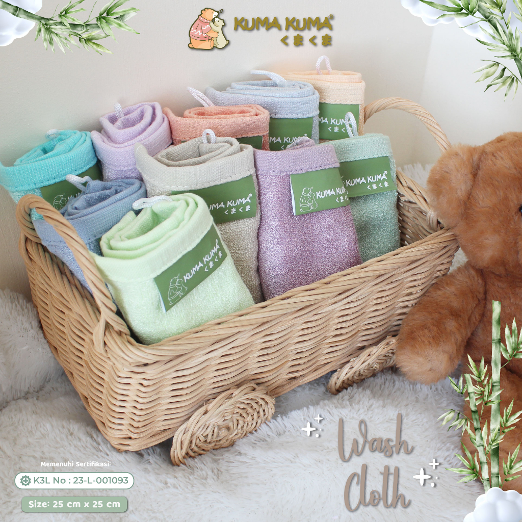 Jual KUMA KUMA - Washcloth Bamboo / Handuk Mini 4pcs (25x25cm) HB ...