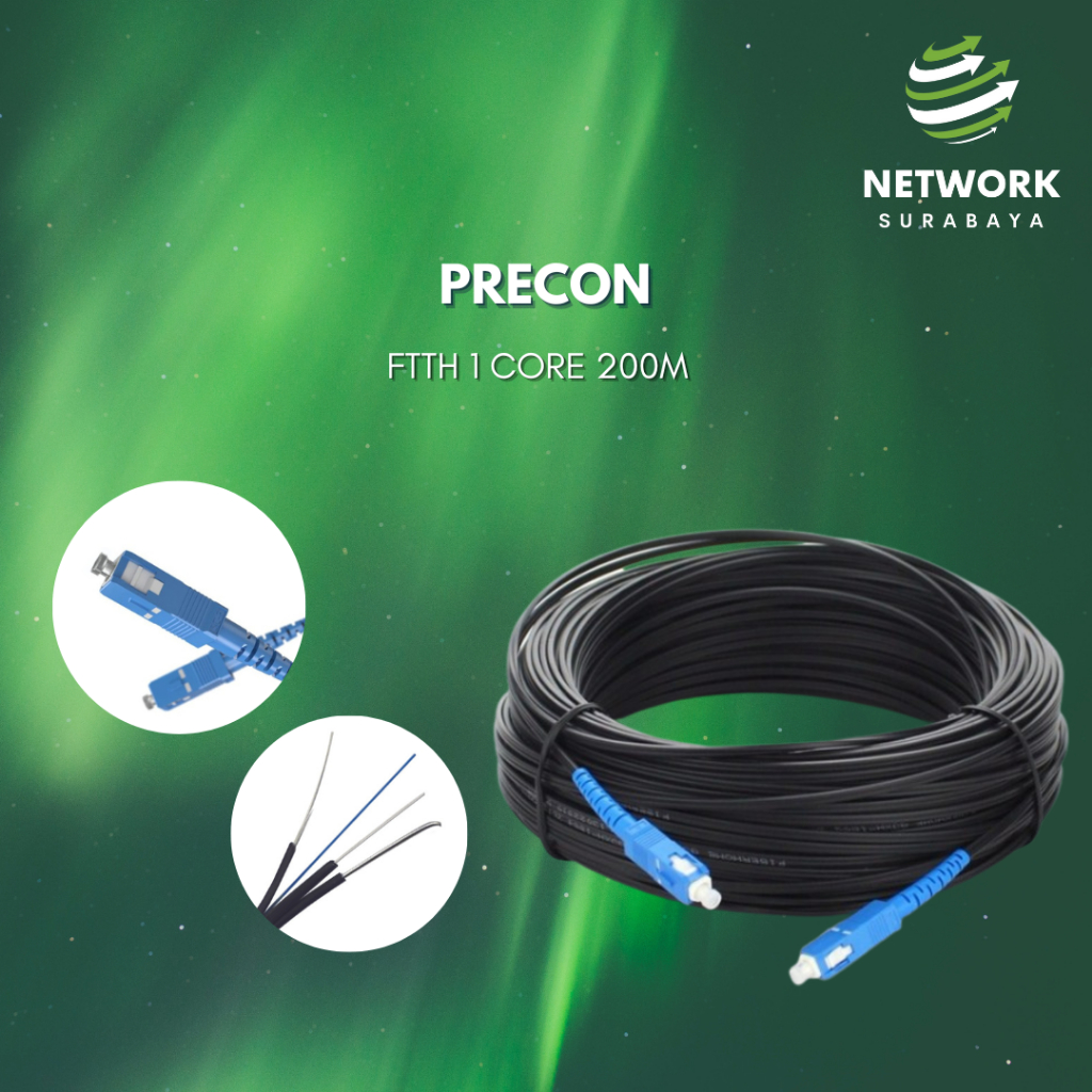 Jual Kabel Fiber Optik FTTH Dropcore Precon 1 Core 200 Meter | Shopee ...