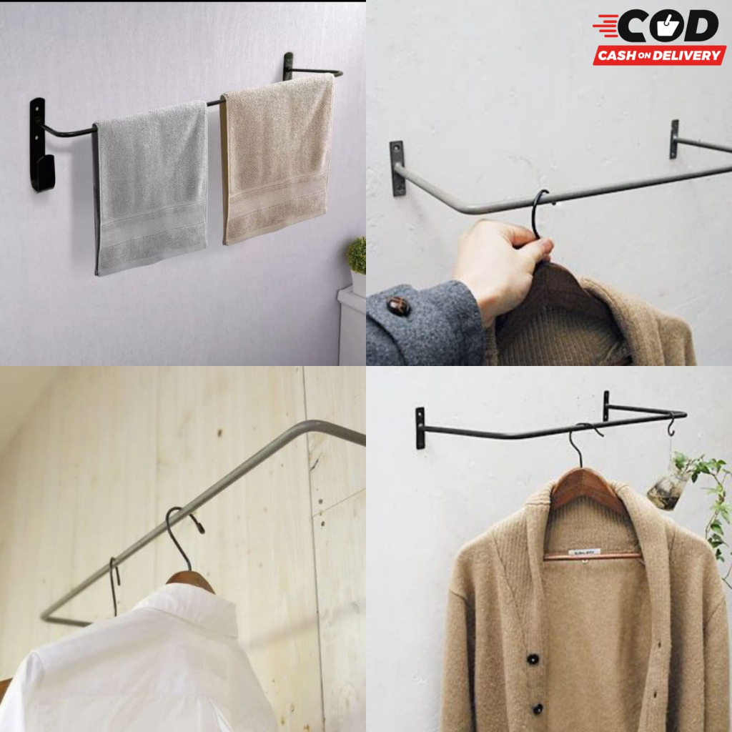 Jual Rak Hanger Gantungan Handuk Dinding Kamar / Rak Baju Tempel ...