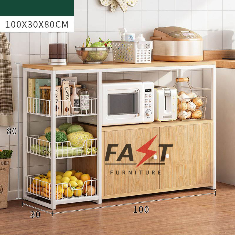 Jual Rak Dapur Susun Minimalis Rak Oven Microwave Bumbu Dapur Kayu ...