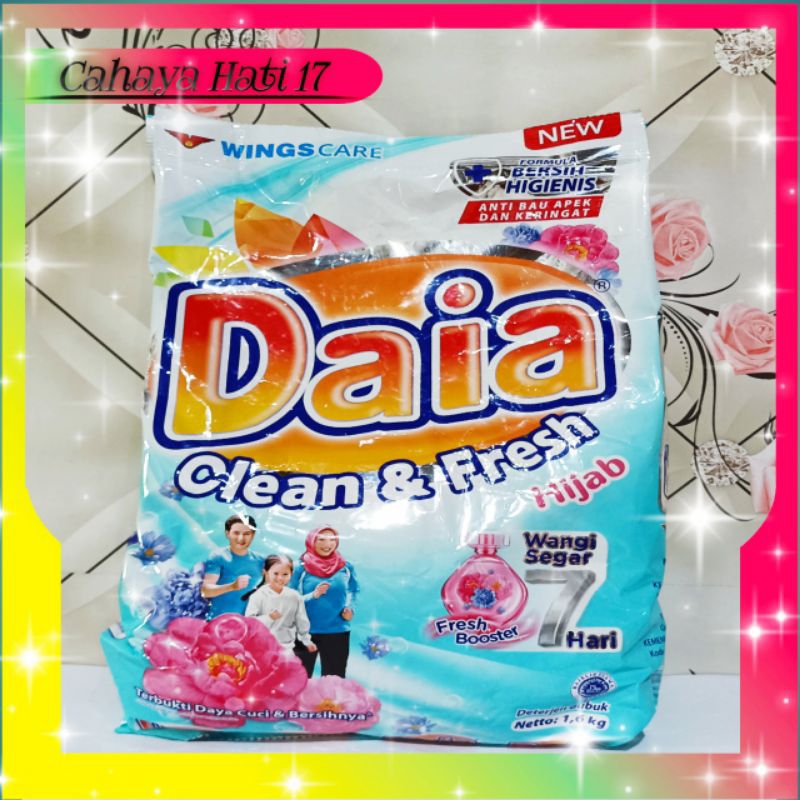Jual Daia Deterjen Bubuk Clean & Fresh Hijab 1,6 kg | Shopee Indonesia