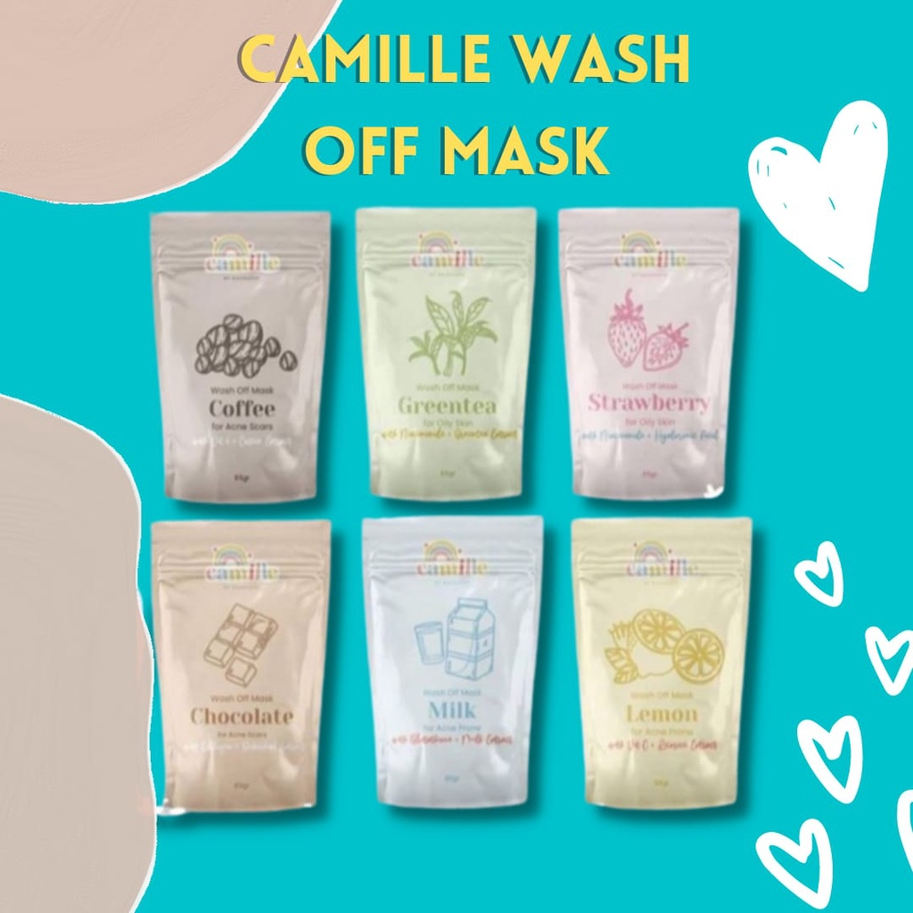Jual Camille Beauty Wash Off Mask 25/65GR | Masker Bubuk BPOM | Shopee Indonesia