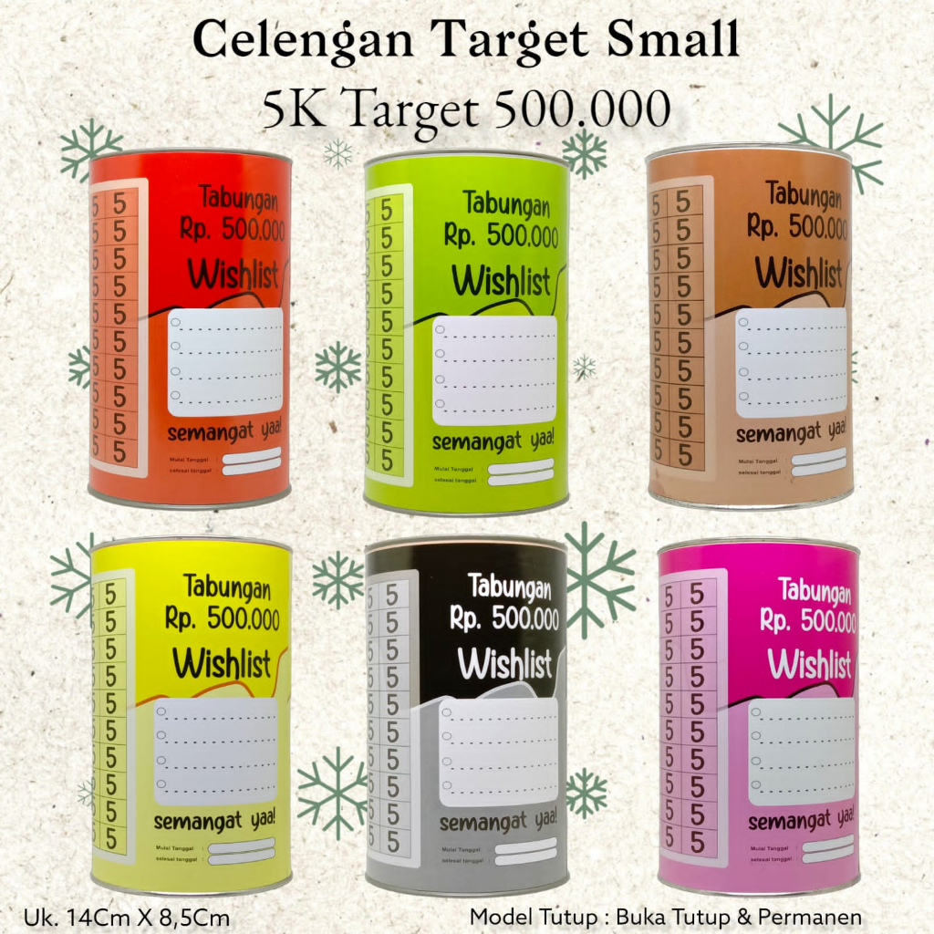 Jual Celengan Target 5k Target 500rb Celengan Buka Tutup Celengan ...