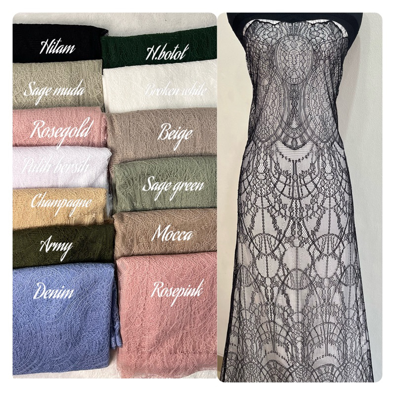 Jual Kain/Bahan Lace Chantily | Shopee Indonesia