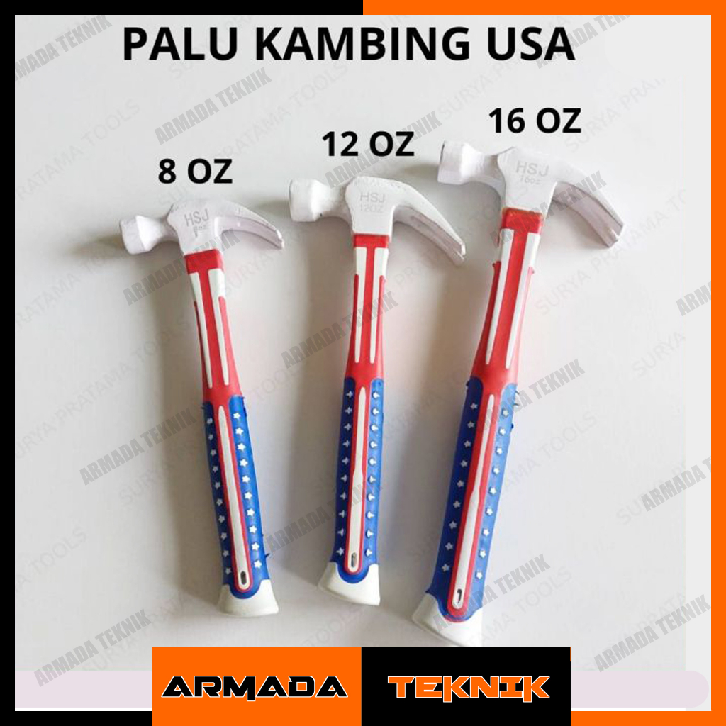 Jual Palu Kambing 8 12 16 oz Gagang Fiber USA Yustar | Shopee Indonesia
