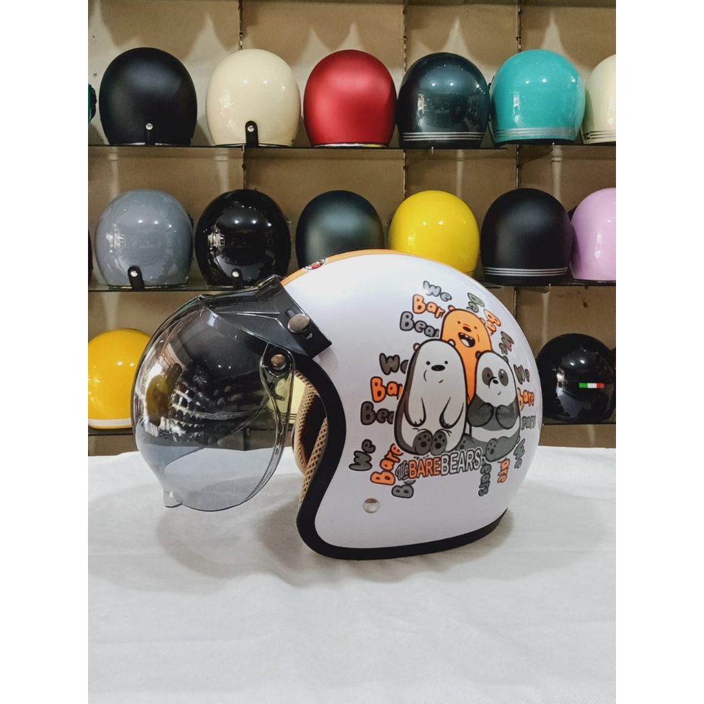 Jual GTR Helm Bogo Anak Standar Karakter Bare Bears Warna Putih Glossy ...