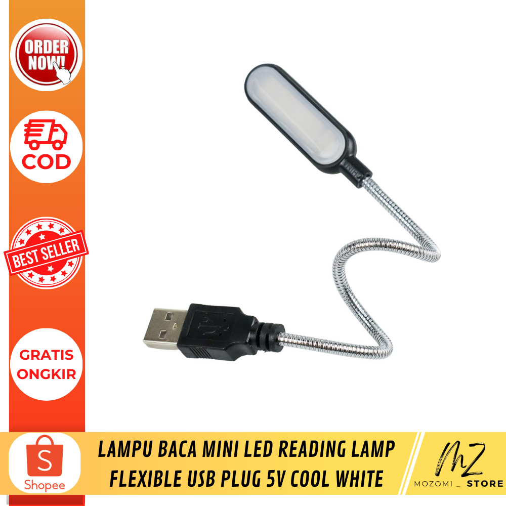 Jual Lampu Baca Mini LED Reading Lamp Flexible USB Plug 5V Cool White ...