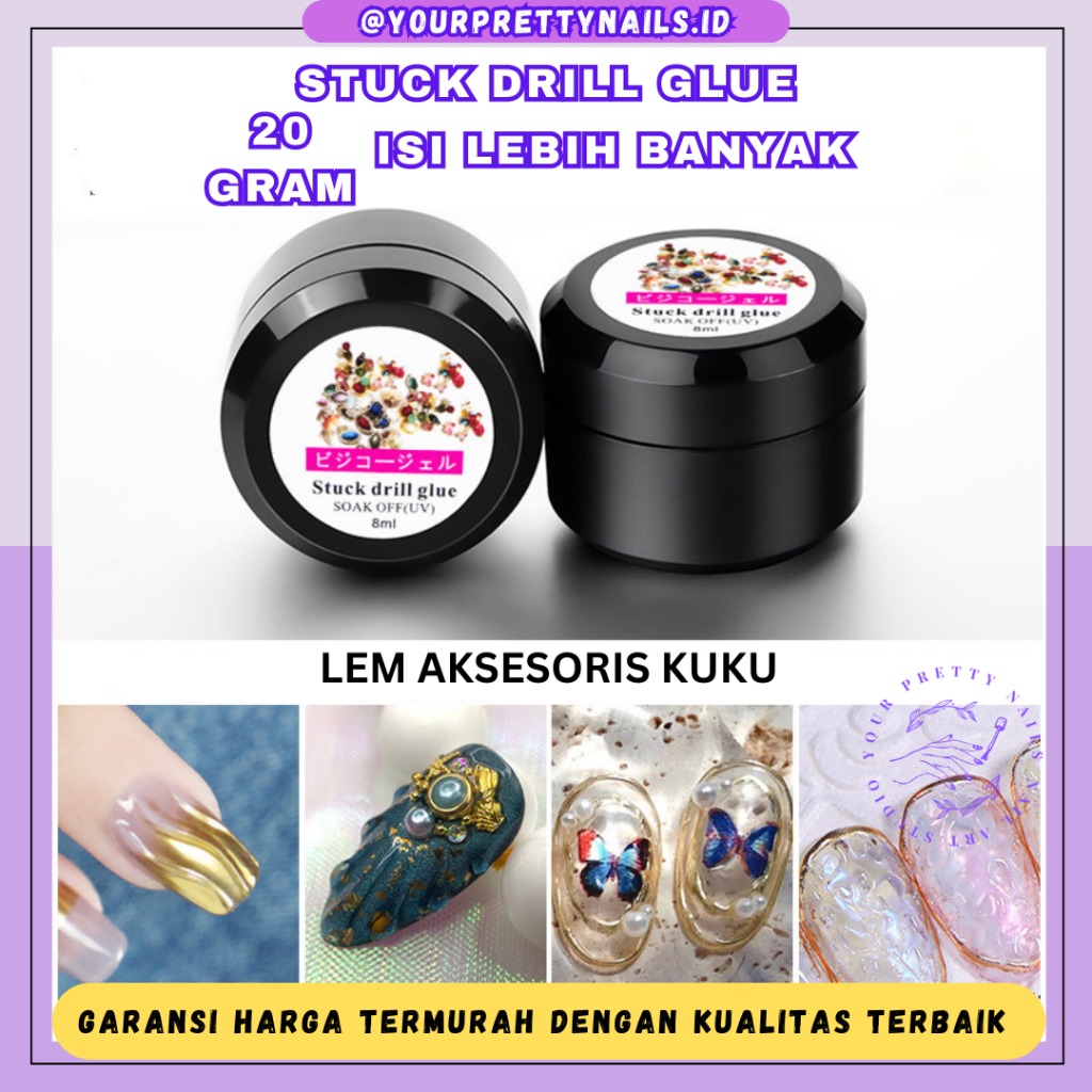 Jual STUCK DRILL GLUE LEM AKSESORIS KUKU / LEM GEL BENING UNTUK MELEKATKAN HIASAN NAIL ART STUCK ...