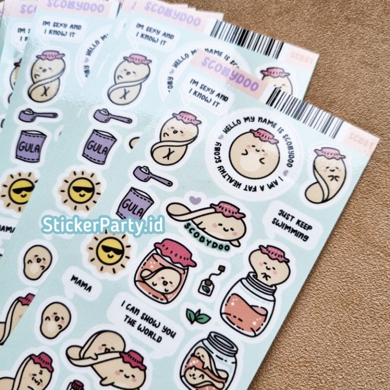 Jual [Sticker Party] Stiker Scoby Lucu Karakter Jamur Kombucha SCB01 ...