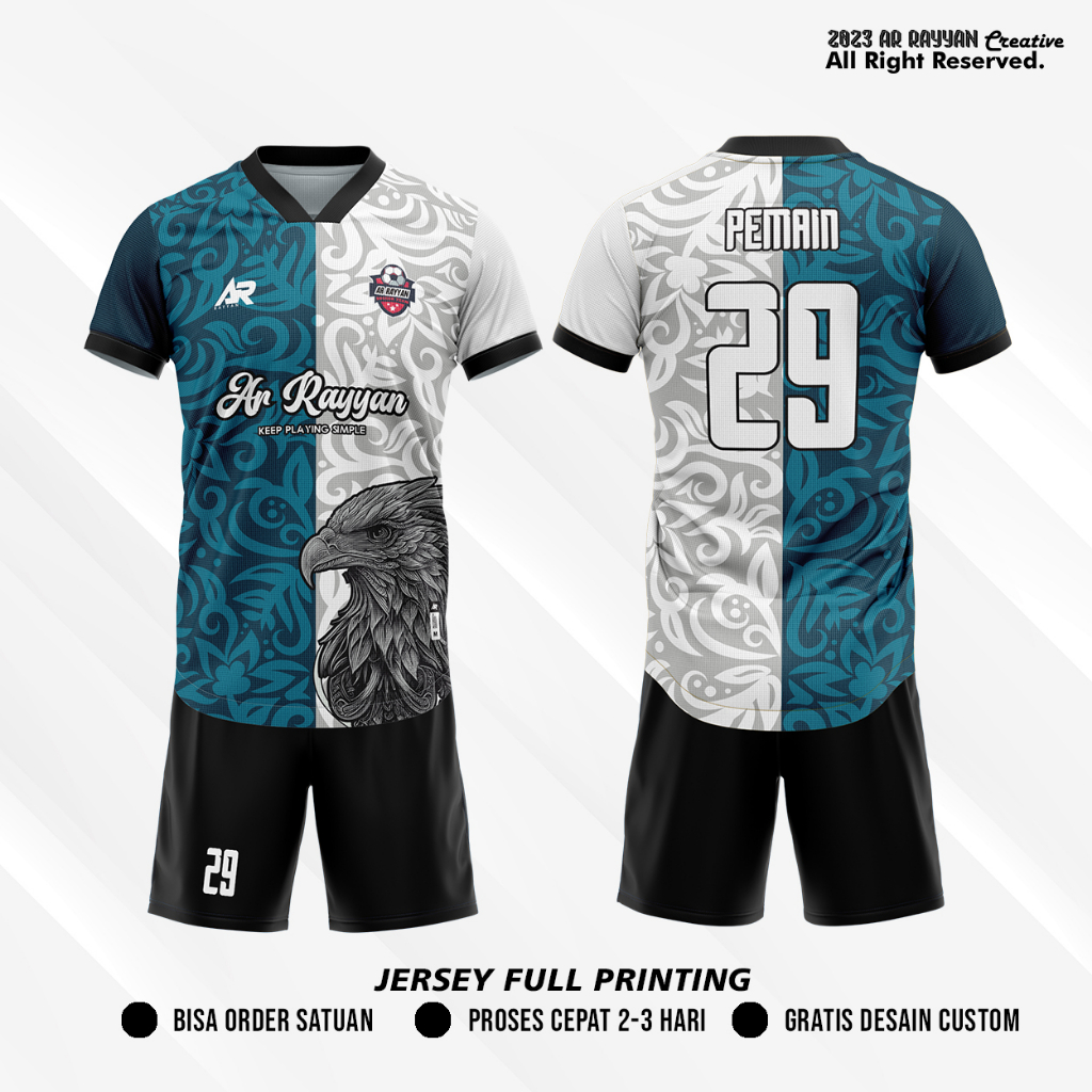 Jual JERSEY FUTSAL /BOLA CUSTOM FULL PRINTING MOTIF ELANG | Shopee ...
