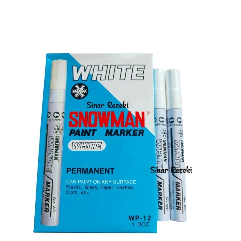 Jual 1 Buah Spidol Permanent Snowmanspidol Putih Snowmanspidol Banspidol Putih Shopee