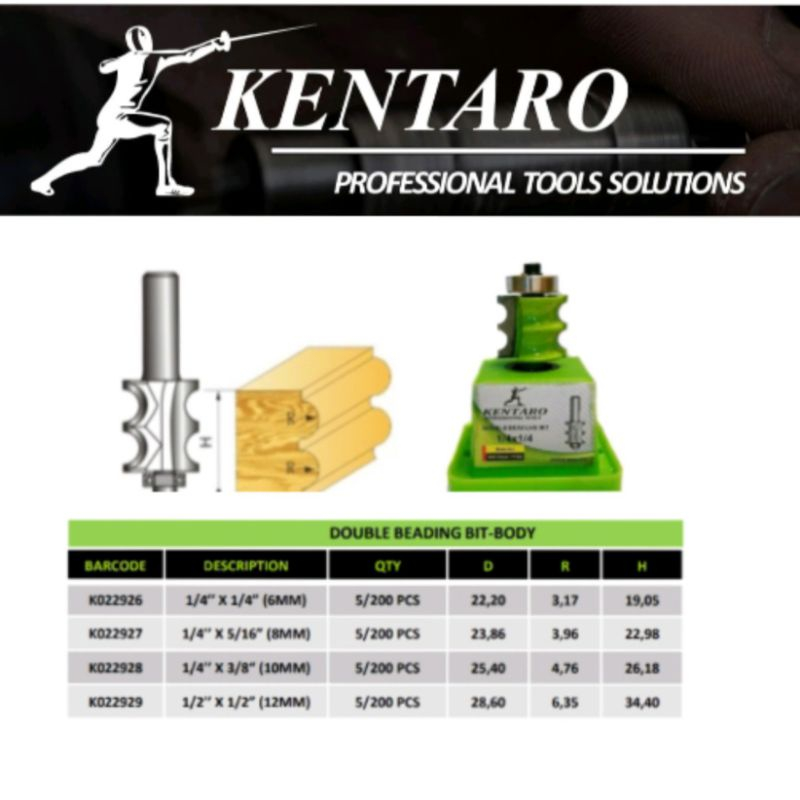 Jual mata router / profile double beading bit kentaro Japan quality ...