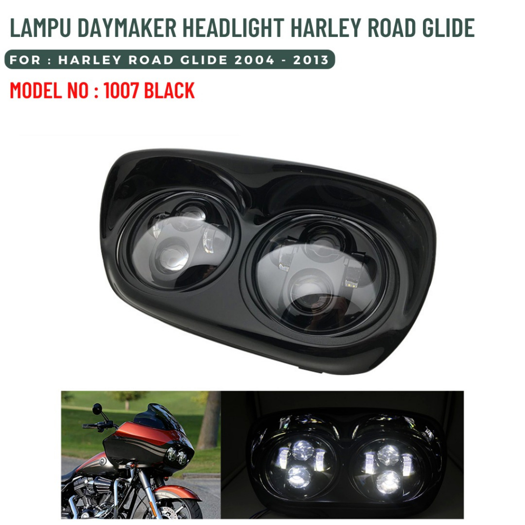 Jual LAMPU DAYMAKER HEADLIGHT HARLEY ROAD GLIDE 2004-2013 1007 BLACK ...